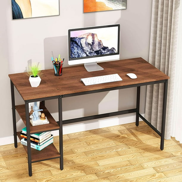 Andeworld Computer Desk 54",Home Office Desk with Storage Shelves on ...