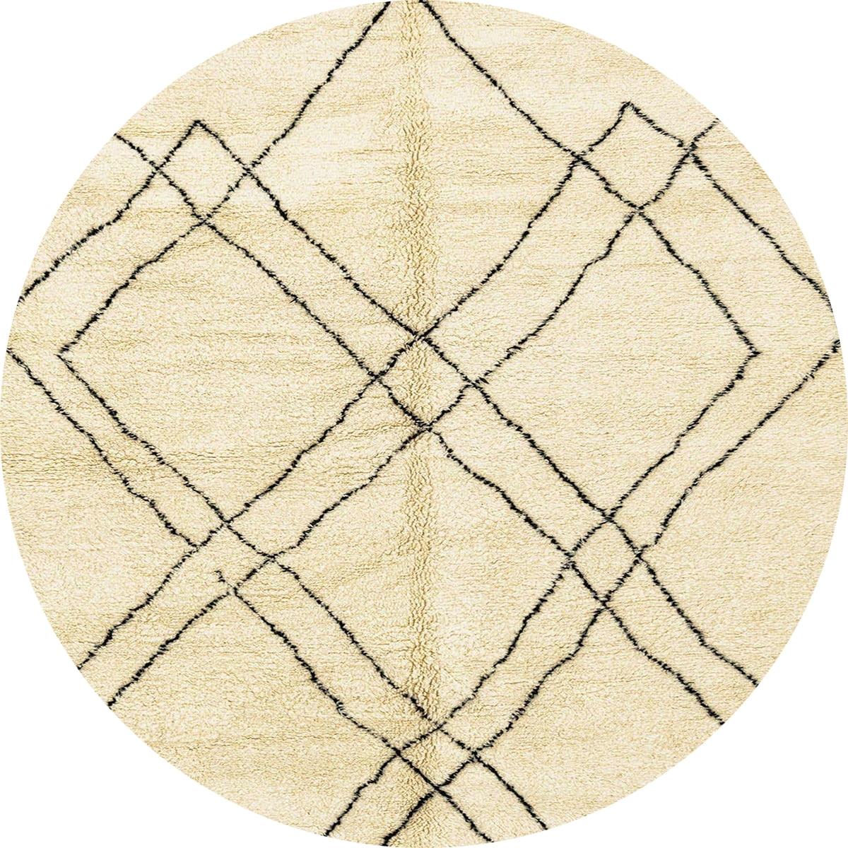 Ahgly Company Indoor Round Abstract Yellow Solid Area Rugs, 7' Round ...