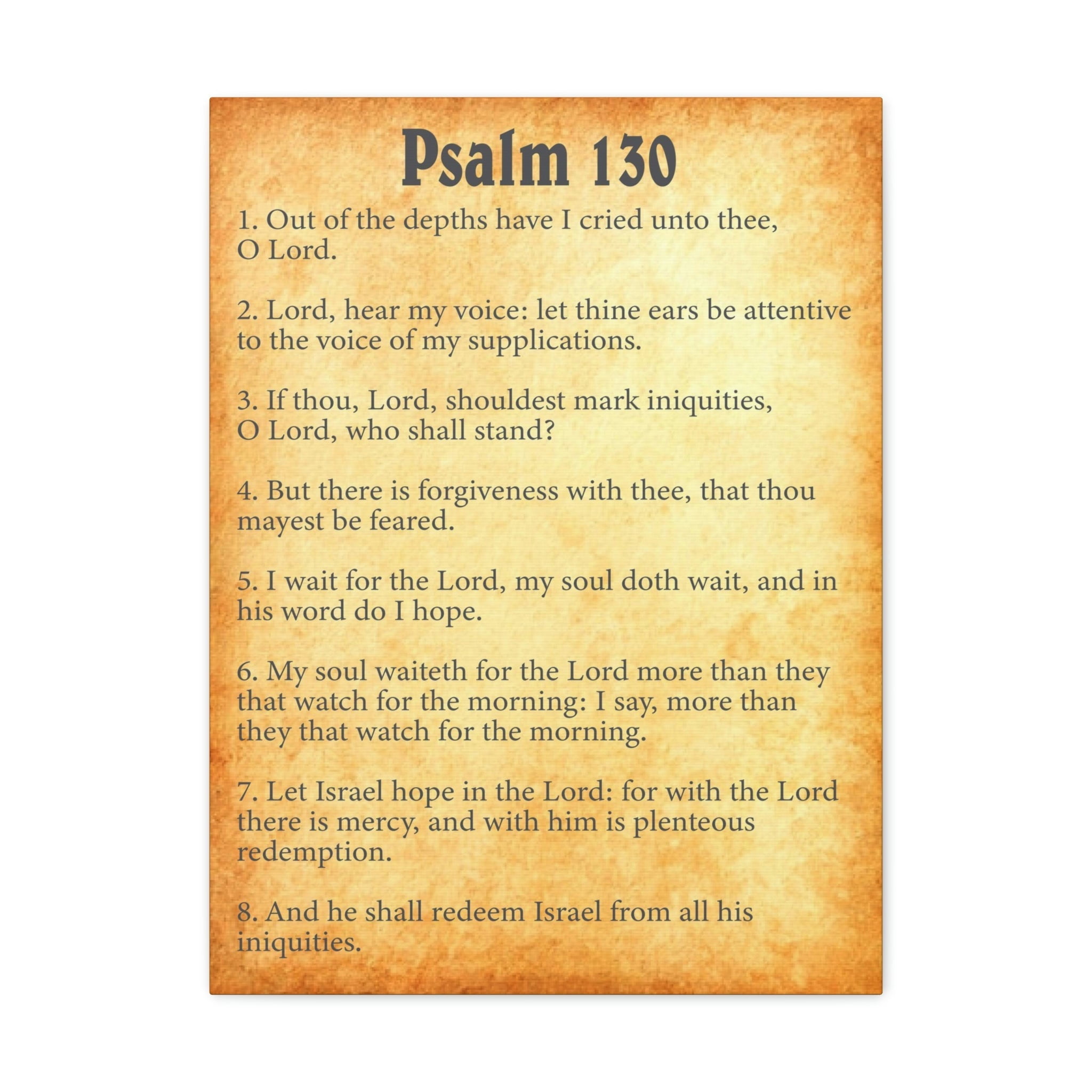 Scripture Walls Psalm 130 Chapter Gold Bible Canvas Christian Wall Art ...