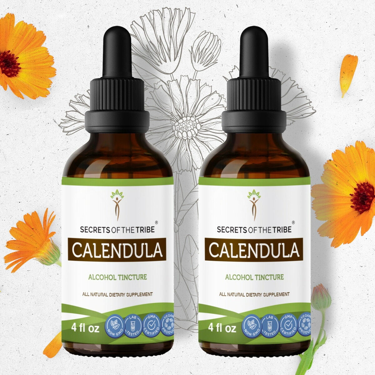 Calendula Tincture Alcohol Extract, Organic Calendula Officinalis ...