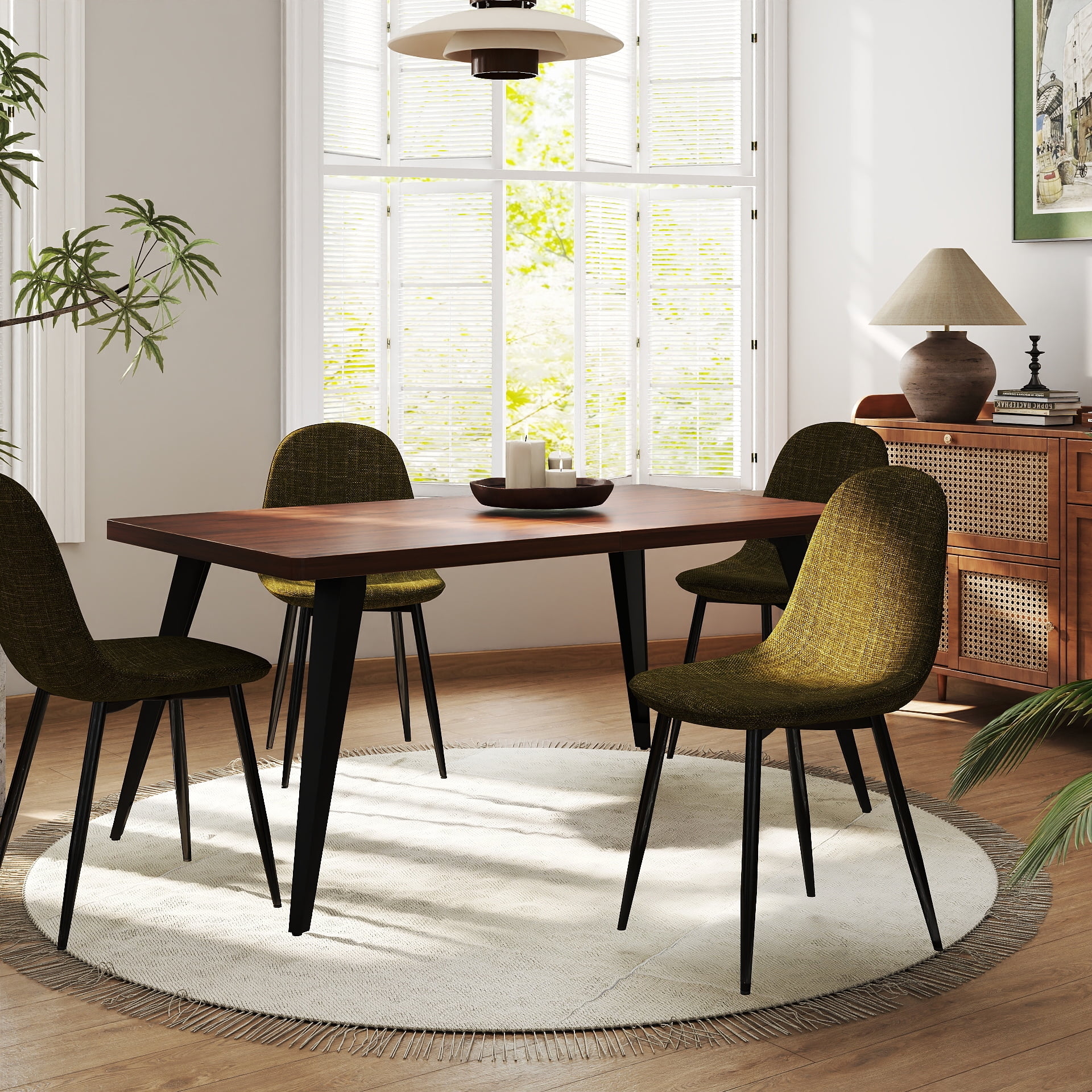 Click here for Homy Casa 63 Inch Dining Set For 4  Large Table Wi... prices