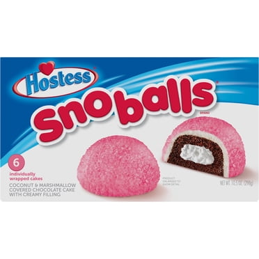 Hostess Dessert Snowball Snack Cake, Bakery Filled, 10.5oz, 6 Count ...