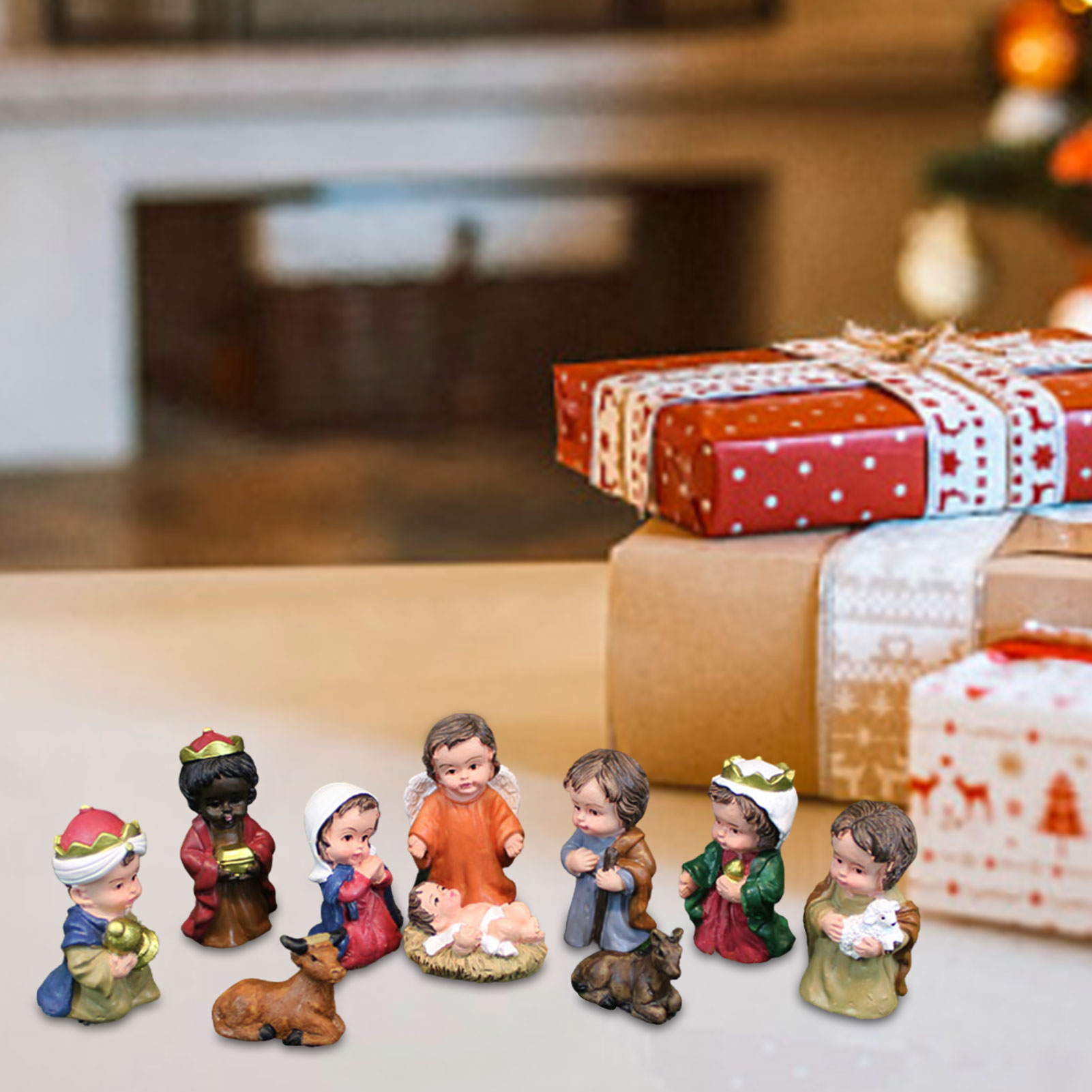 Buy MINOCOOL 10-Piece Cute Nativity Set - Christmas Manger Scene ...