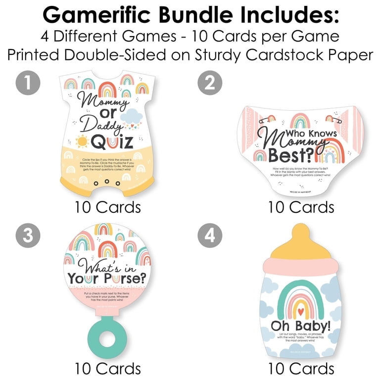 Rainbow Baby Shower Games Editable Boho Rainbow Baby Shower Games