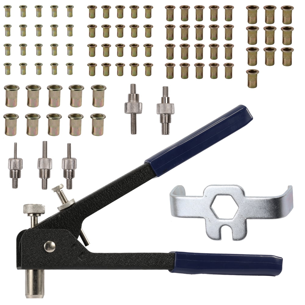 Yeacher Blind Rivet Threaded Insert Hand Riveting Kit Nuts Riveter Tool ...