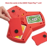 UNO Triple Play Family Card Game with 3 Discard Piles, Lights & Sounds ...
