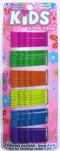 60Pk Kids Bobby Pins, PartNo 21856BP [60CT], by Shalom International ...