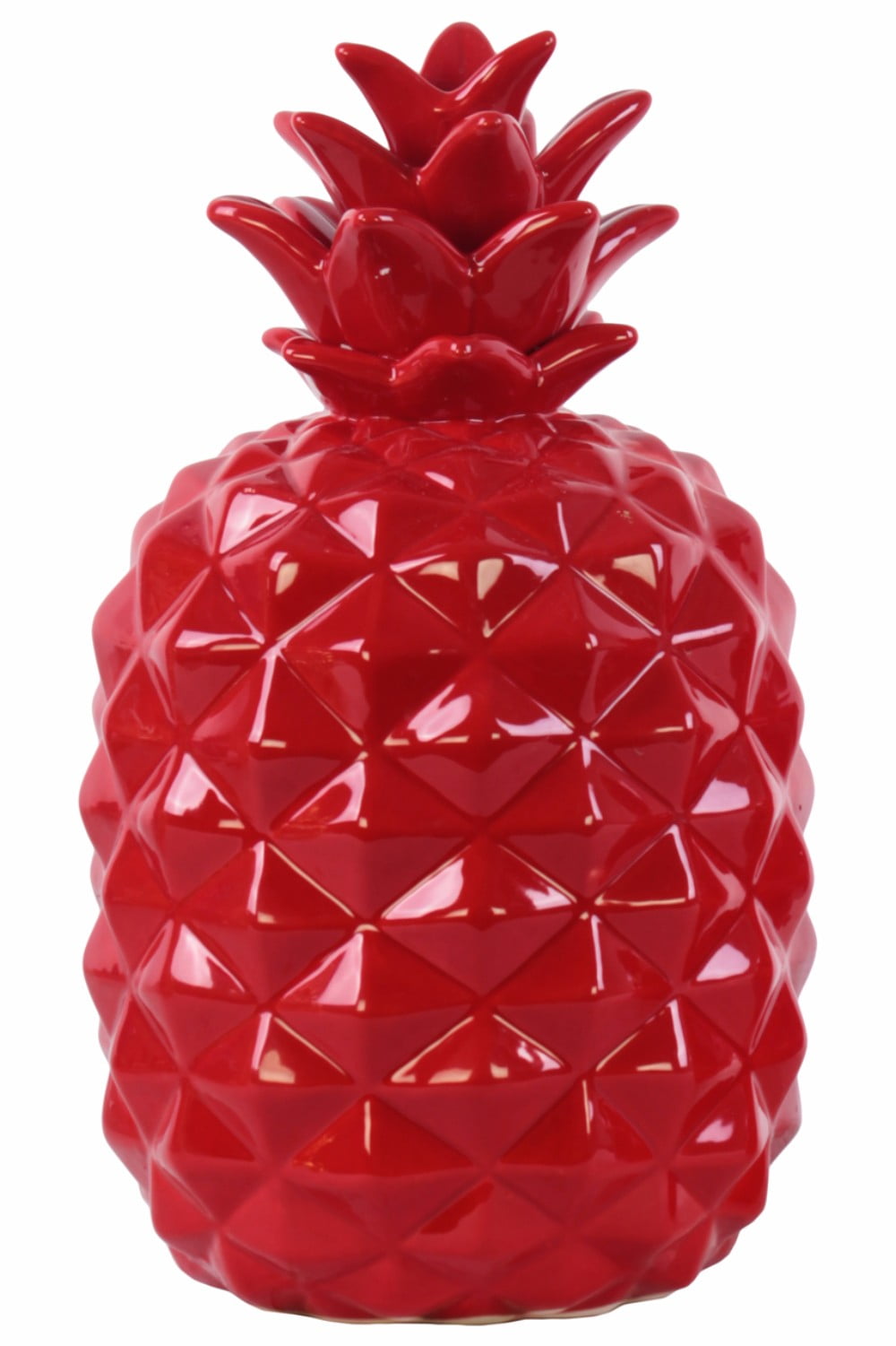 Elegant ceramic pineapple decor figurine- large- red- benzara - Walmart.com