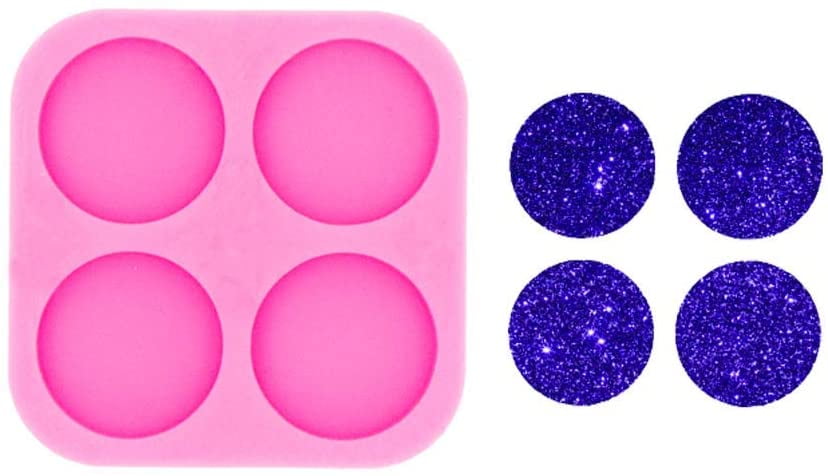 Shiny Glossy Four Round Circle Shape Set Keychain Silicone Mold with ...