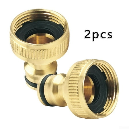 2 X Water-Tap Thread Connector Brass Hose Tap Water Adapter Connector ...