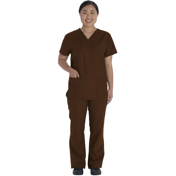 Vital Threads Men and Women Scrubs Set V-Neck Top & Drawstring Pant ...