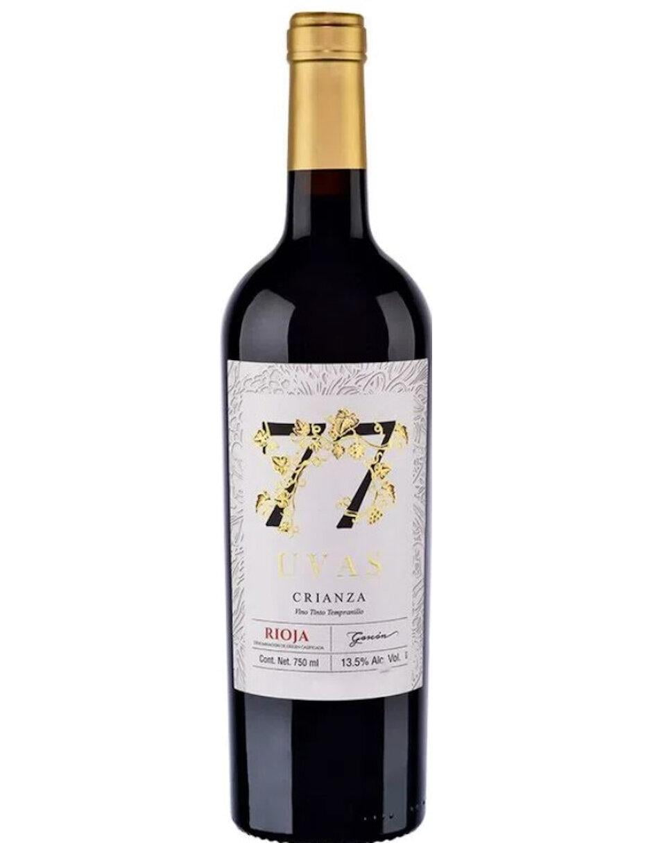 Pack de 12 Vino Tinto 77 Uvas Crianza Tempranillo 750 ml 77 Uvas ...