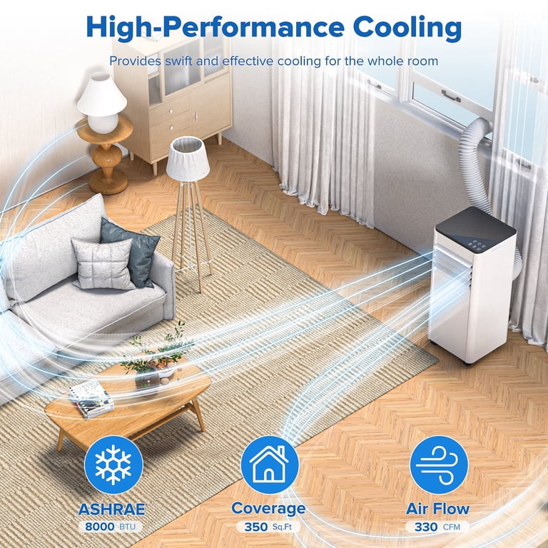 Room Air Cooler 8000 BTU Portable Air Conditioner - 4-in-1 Cooling Unit ...