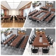 6PCS Conference Table with Wheels, 61“ Folding Conference Table, Flip ...