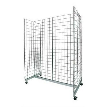 Bonnlo 6' x 2' Wire Grid Panel Tower with T-Base Floorstanding, Wire ...