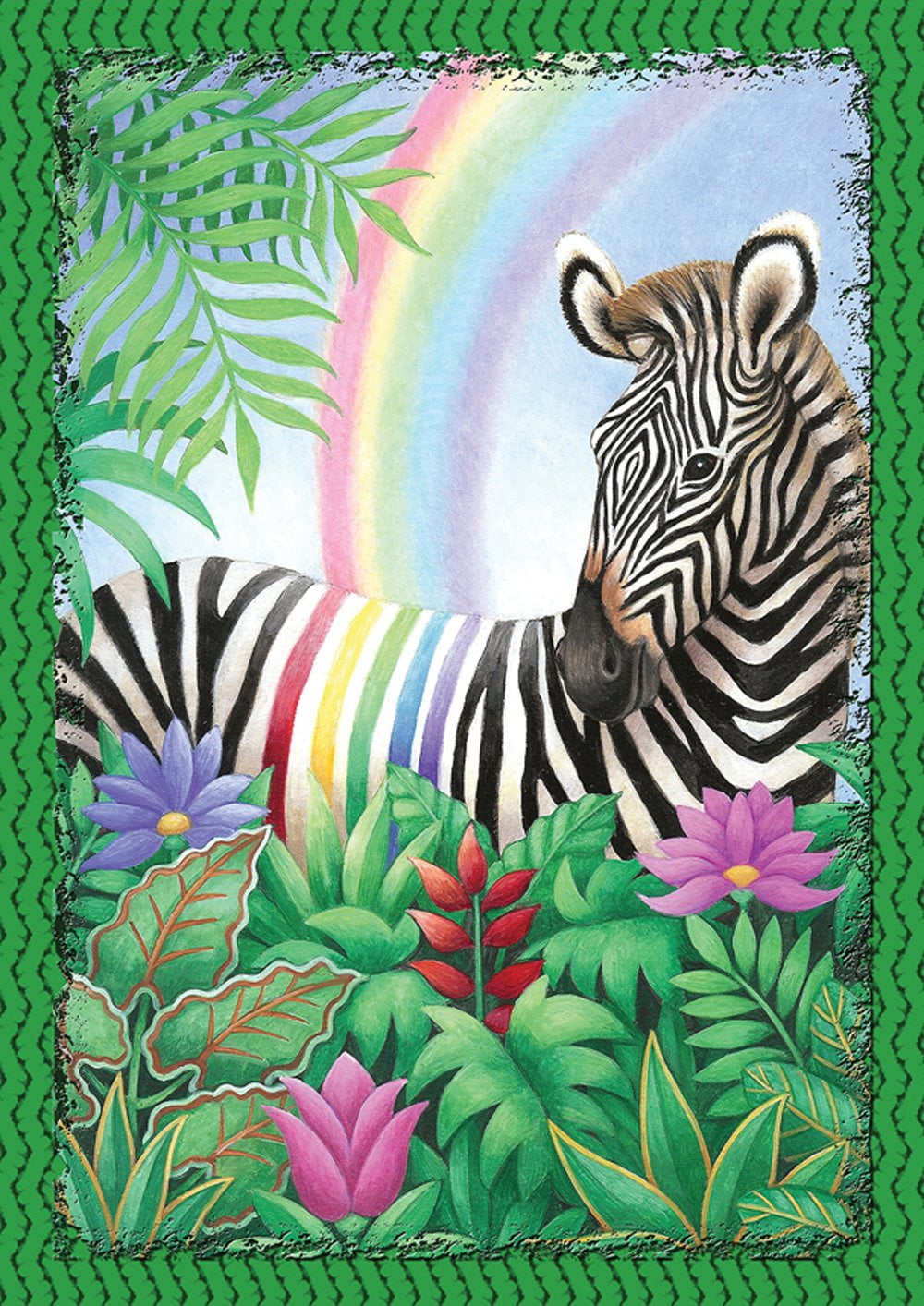 Toland Home Garden Rainbow Stripe Zebra Zebra Flag Double Sided 28x40 ...