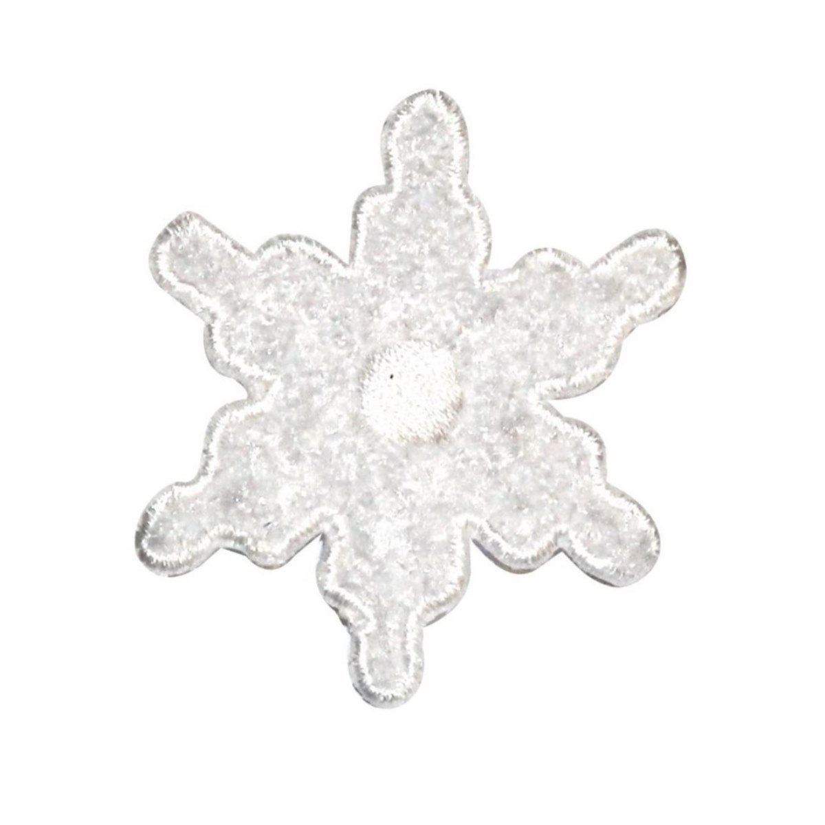 ID 8118 Fuzzy Snowflake Patch Winter Christmas Ice Embroidered Iron On ...