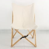AmeriHome Canvas and Bamboo Butterfly Chair - White - 2 Piece Set ...