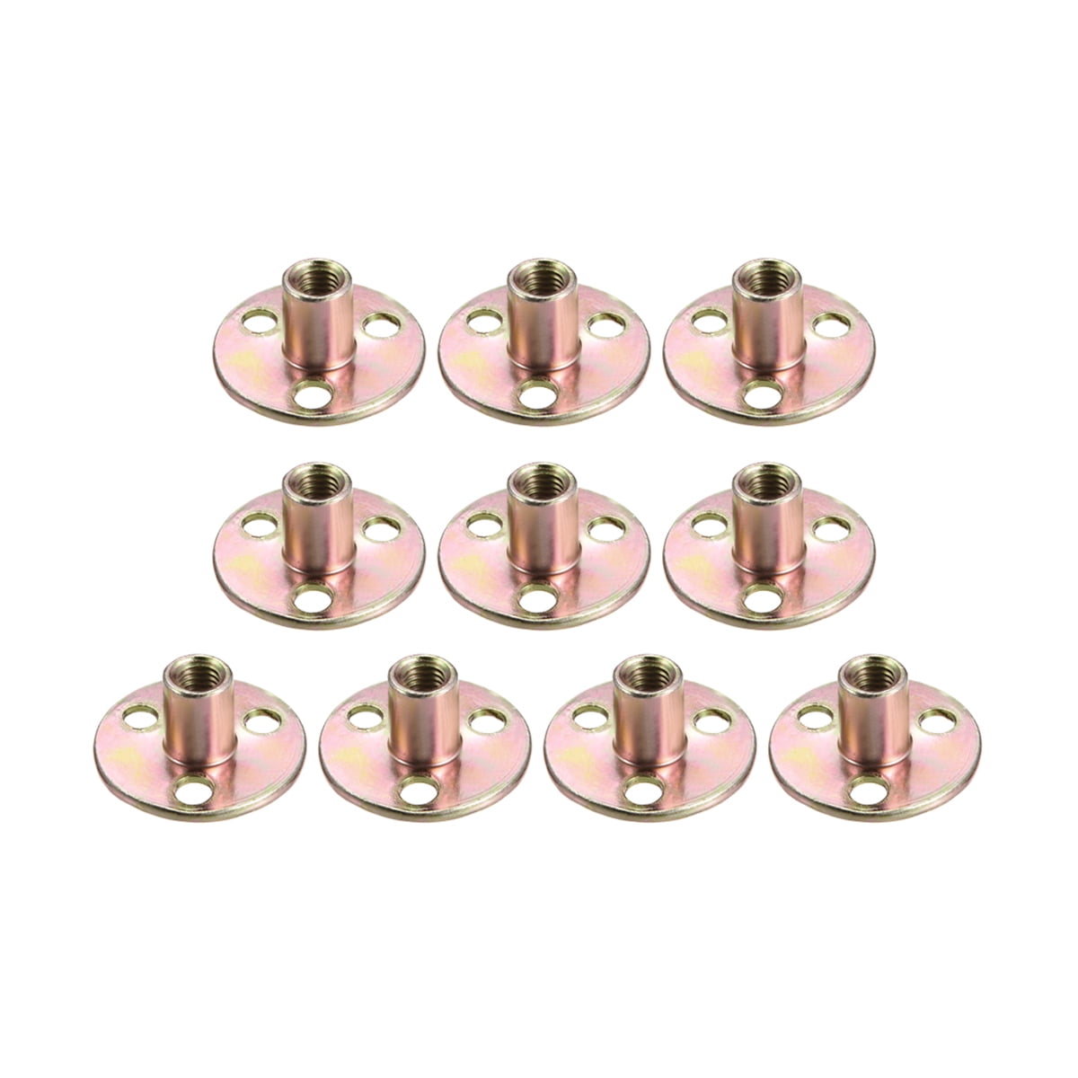 10Pcs M8x37x2.5mm Brad Hole Tee Nut Carbon Steel Round Screw-In T-Nut ...