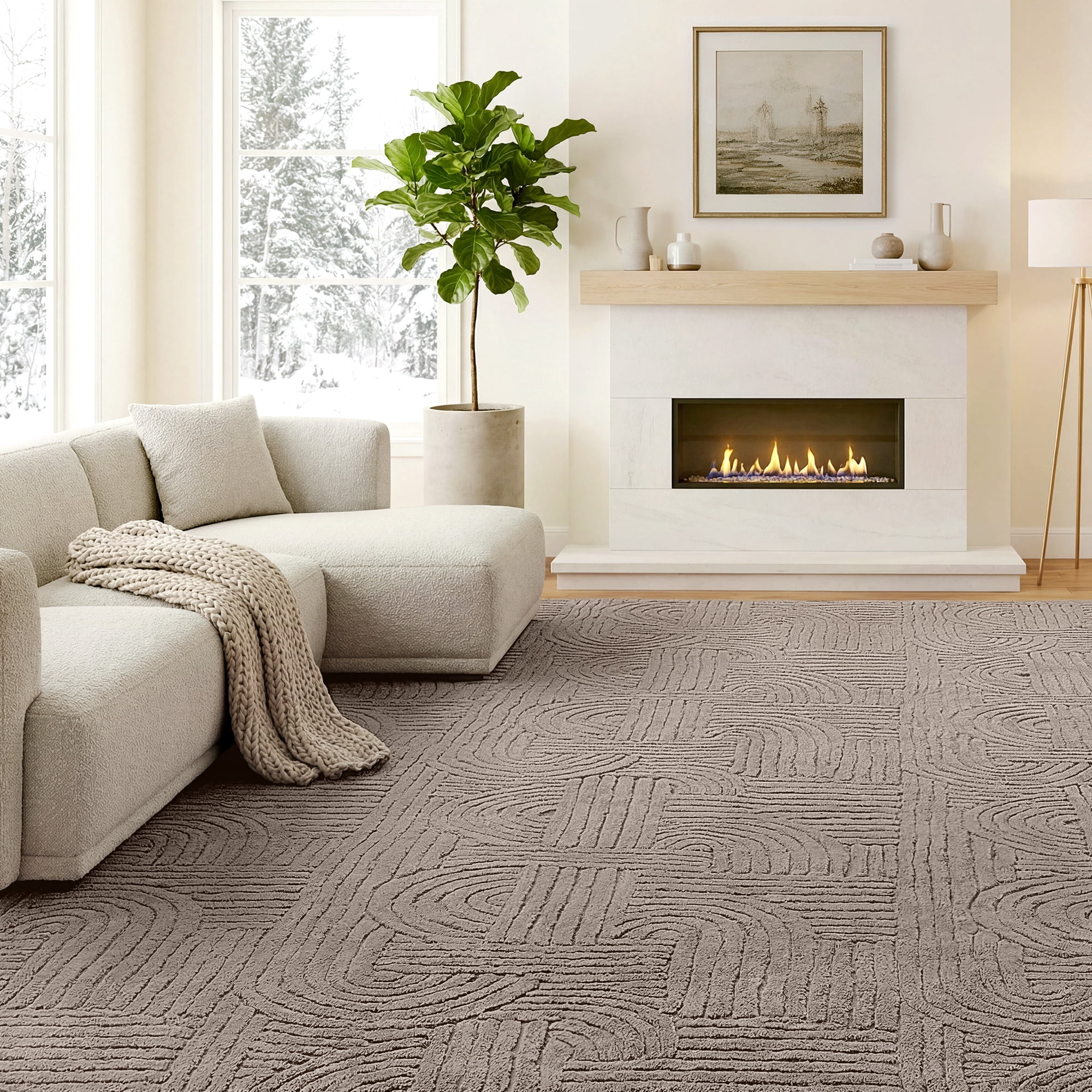 Click here for Homcom 5x7 Faux Fur Area Rug  Modern Geometric Pat... prices