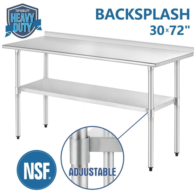 SUNCOO Kitchen Work Table Commercial Restaurant Table Work Food Prep ...