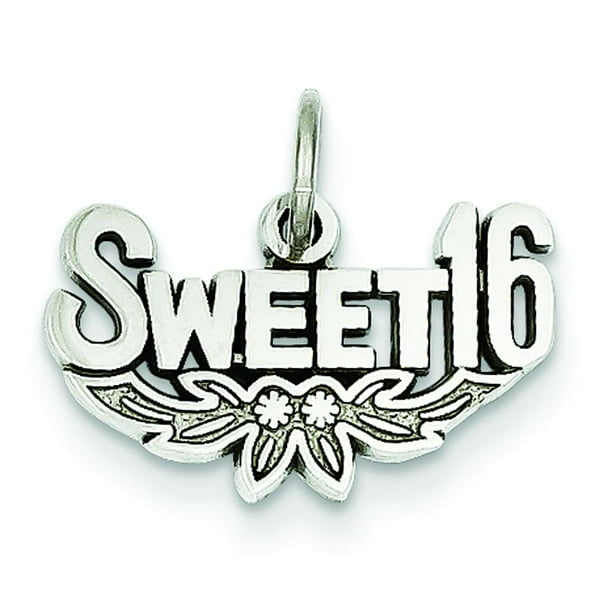 FindingKing - 14K White Gold Sweet 16 Charm Birthday Jewelry Pendant ...