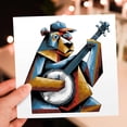 3drose, Funny Cool Bear Playing Banjo Music Abstract Cubism Animals, 6 ...