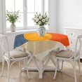Waterproof Tablecloth Orange Color Block Boho Style Square Table Cloth ...