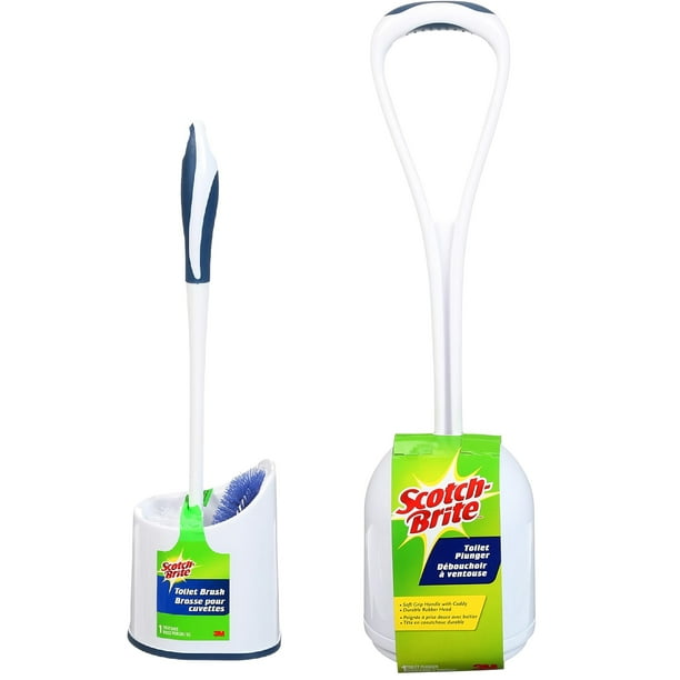 SCOTCH BRITE Toilet Brush and Plunger Set with Ergonomic Handle ...