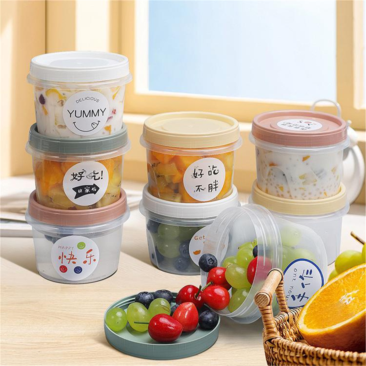 Round storage boxes with lids store