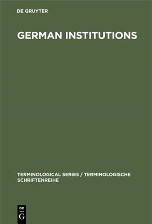 Pre-Owned Terminological Series / Terminologische German Institutions ...