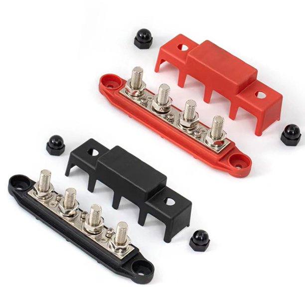 12V Power Distribution Block 250A Covered Busbar Terminal Block Binding ...