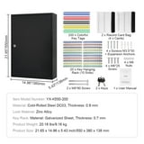 BENTISM 200-Key Lock Box, Adjustable Racks, Colorful Tags, Steel Secure ...