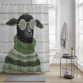 Black Sheep Shower Curtain for Bathroom, Glasses Green Sweater Wood ...