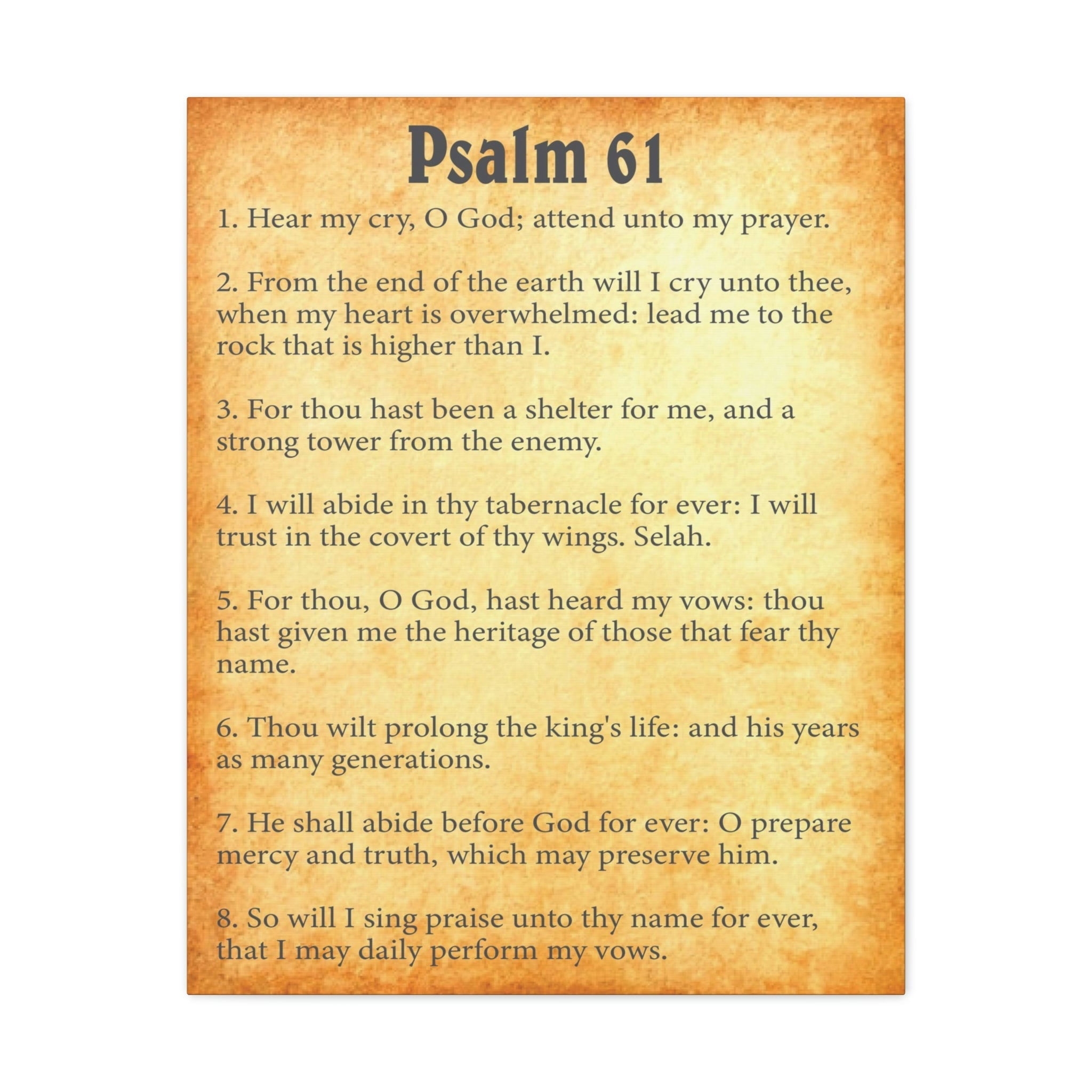 Scripture Walls Psalm 61:2 Chapter Gold Bible Canvas Christian Wall Art ...