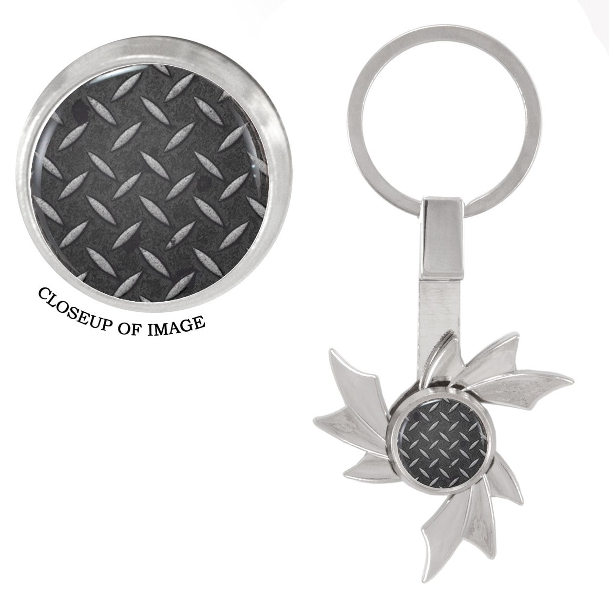 Steel Metal Dark and Light Gray Background Fidget Spinner Keychain ...