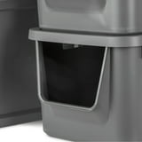 Your Zone Square Stacking Bin Plastic, Gray Flannel - Walmart.com