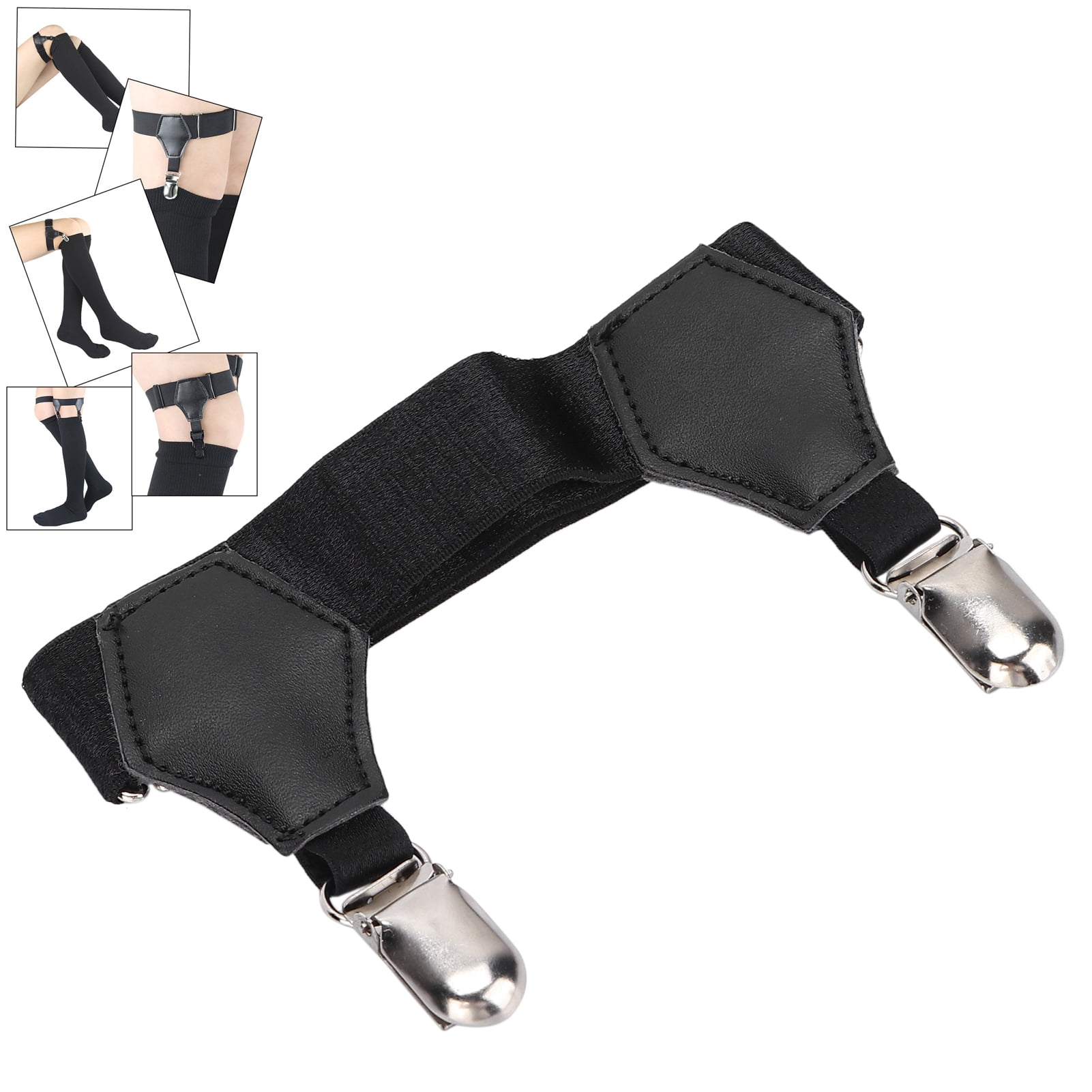 Ymiko Sock Garters Metal Double Clips Sock Suspenders Holders Non‑Slip ...