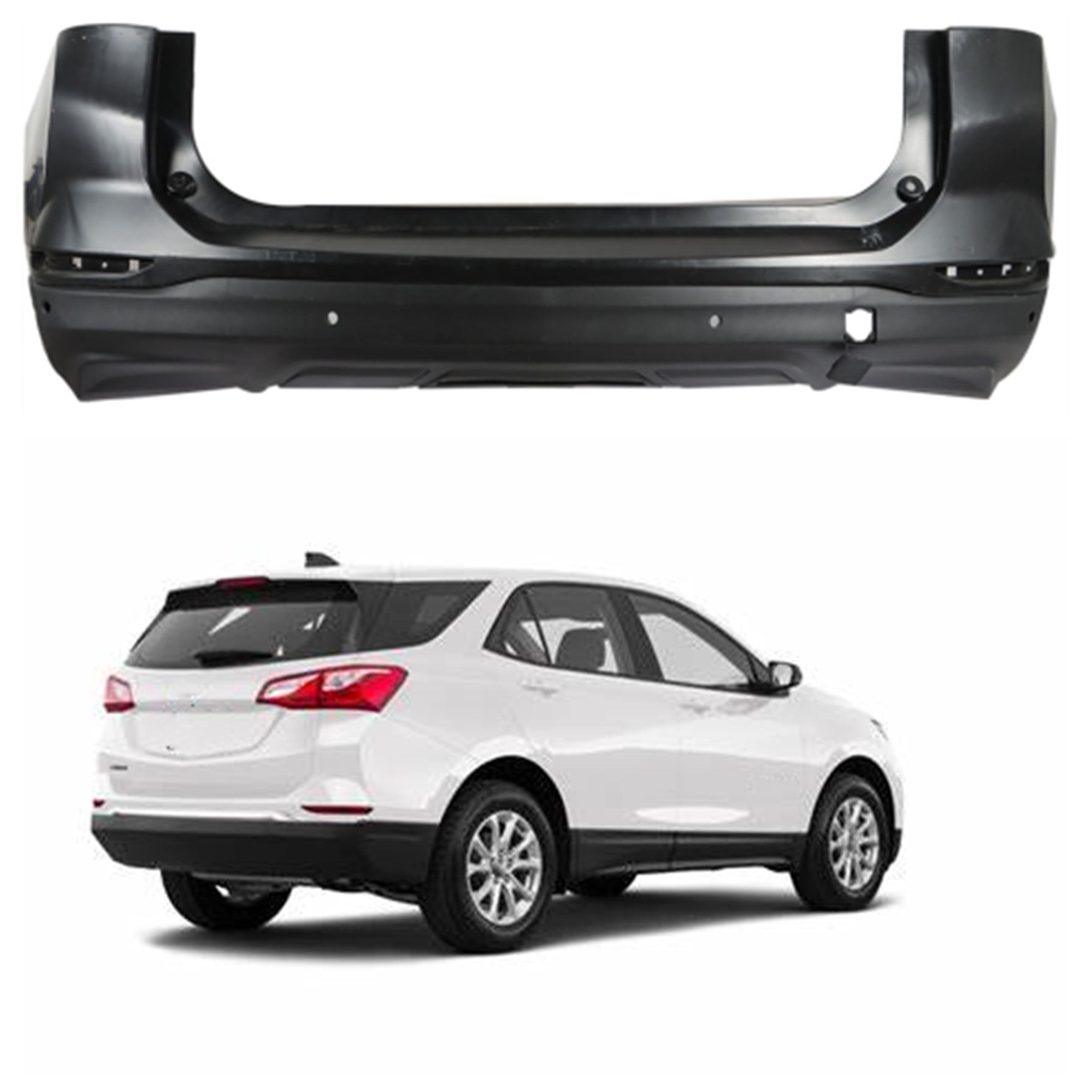 SEBLAFF Primed Rear Bumper Cover Upper and Lower Replacement for 2018 ...