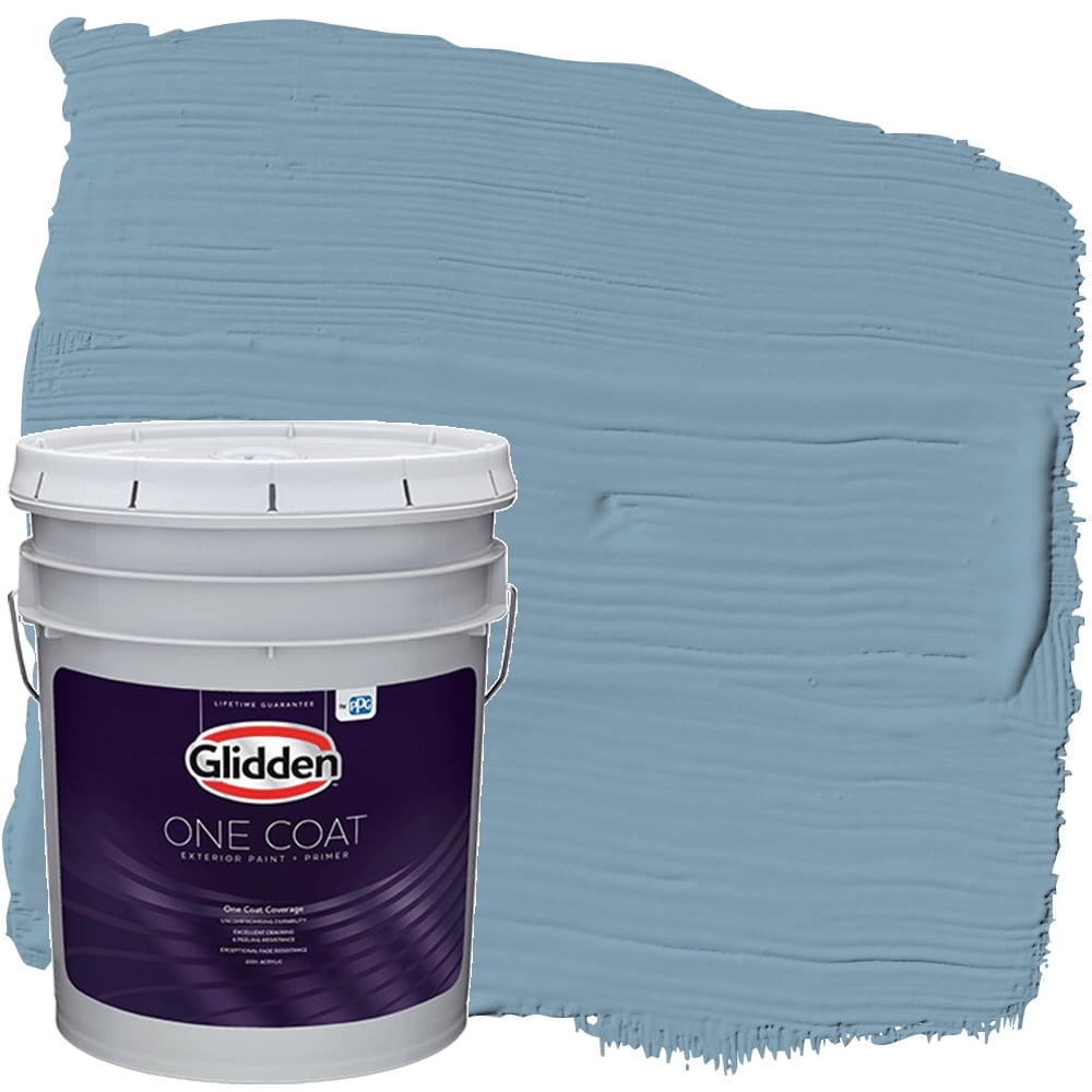 Glidden One Coat Exterior Paint and Primer, Americana / Blue, 5 Gallons ...