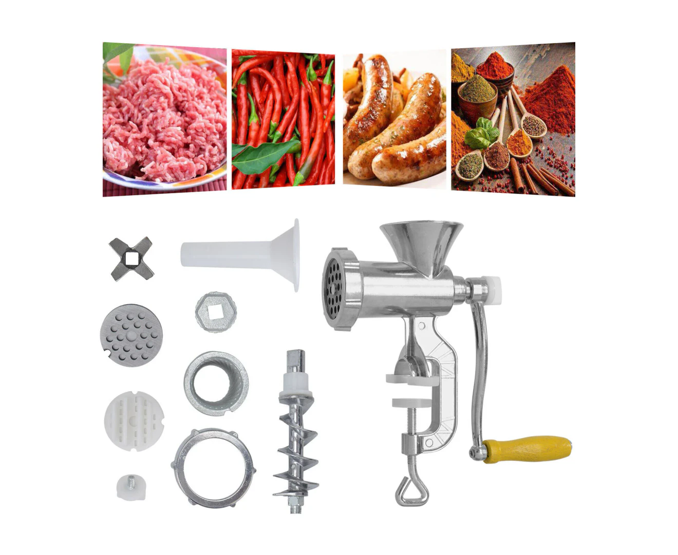 Máquina manual para embutir chorizo y moler carne - Molino de carne ...