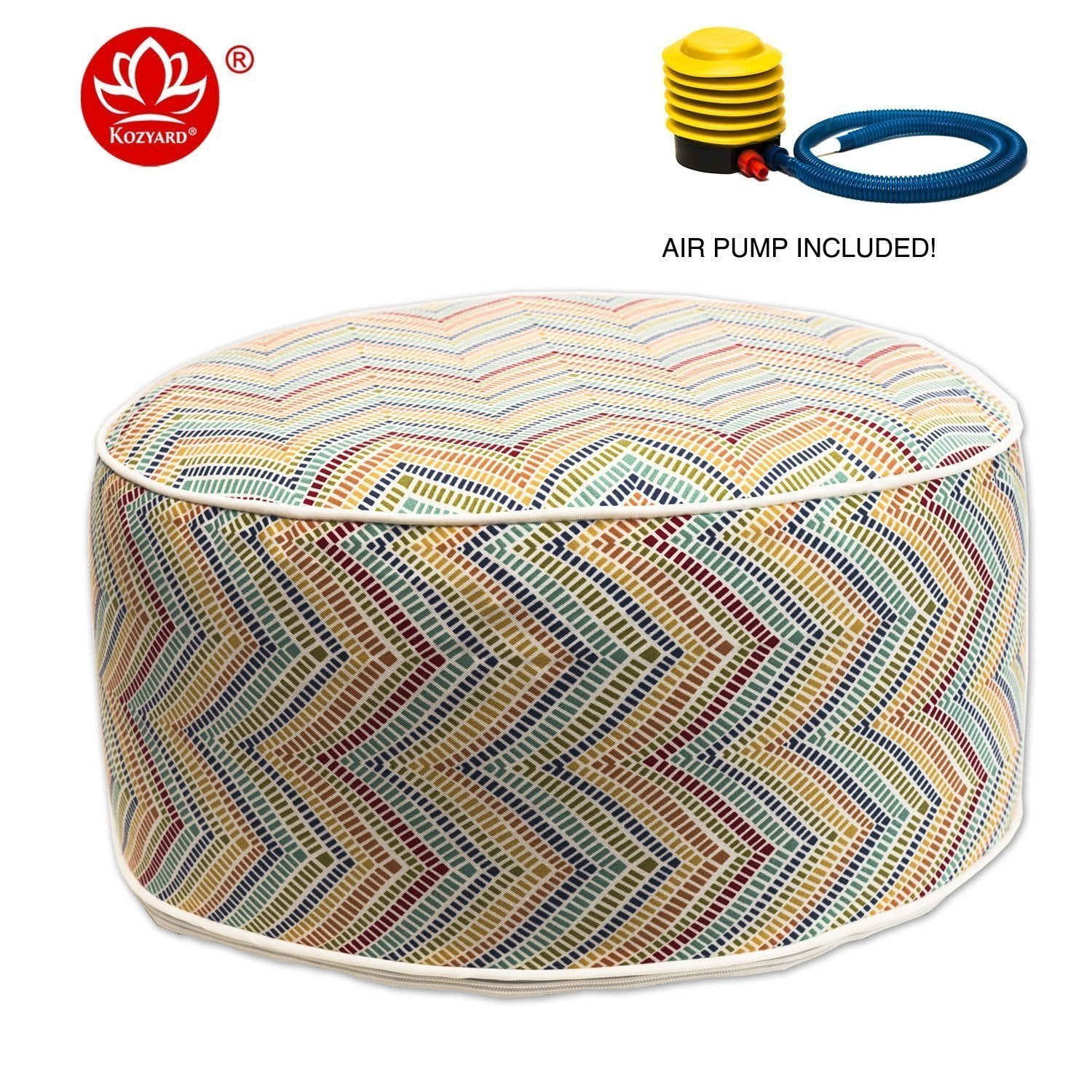 Kozyard Inflatable Stool Ottoman for Kids or Adults (Yellow, Polyester ...