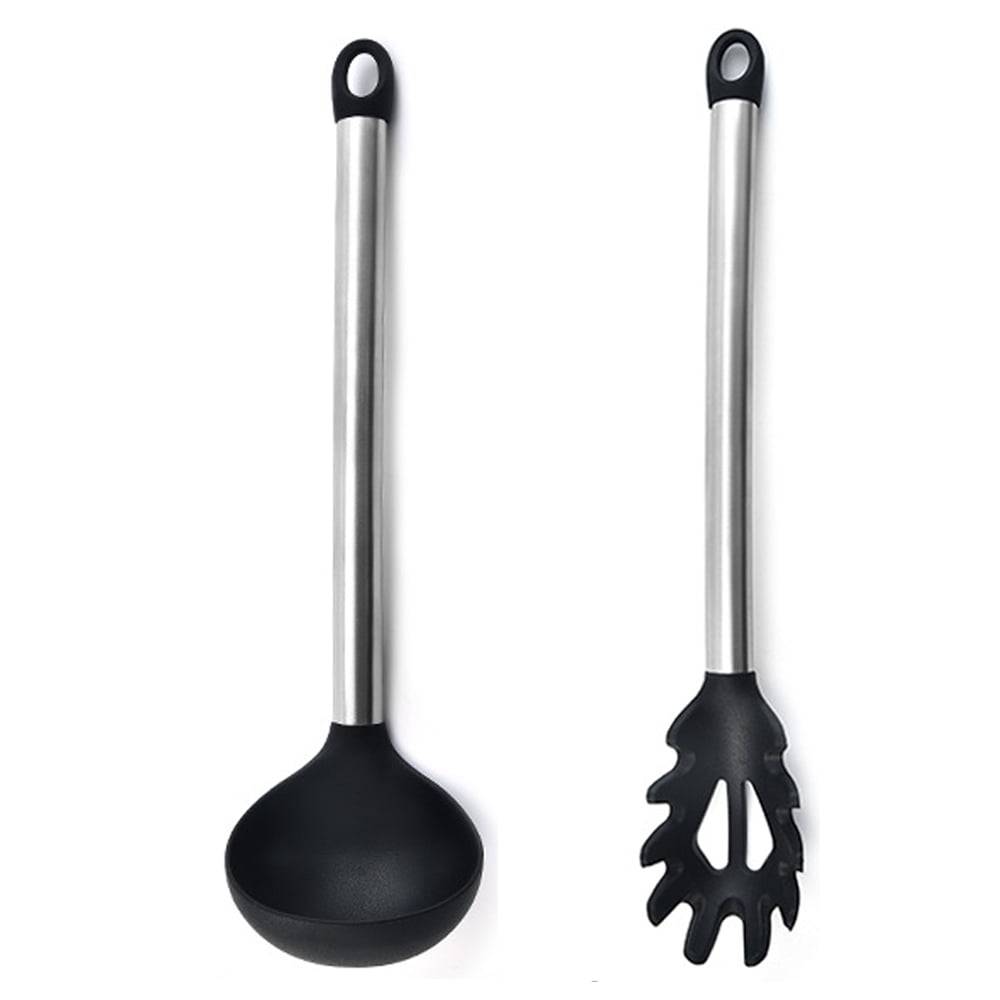 2 Piece Mini Kitchen Utensil Set- Stainless Steel and Silicone Kitchen ...