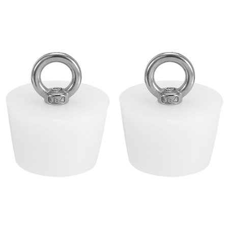 Uxcell 37mm to 46mm Silicone Rubber Tapered Plug with Ring Solid White ...