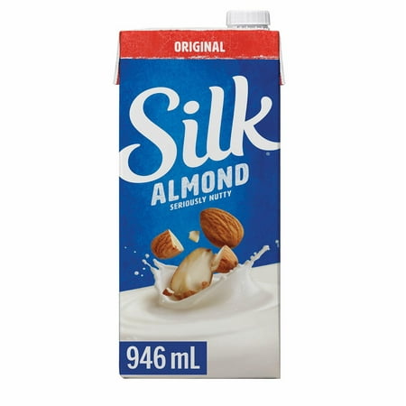 Silk Almond Beverage, Original, Dairy-Free, Shelf Stable, 946 ML ...