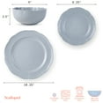 Beautiful Scallop Stoneware Dinnerware 12 Piece Set Cornflower Blue by ...