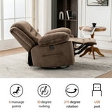 Sfxingyou Large Power Swivel Rocker Recliner with Massage and Heat, USB ...