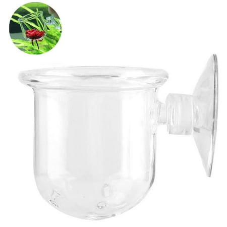 Aquarium Cone Red Worm Feeding Cup Seam Glass Fish Tank Shrimp Feeder ...
