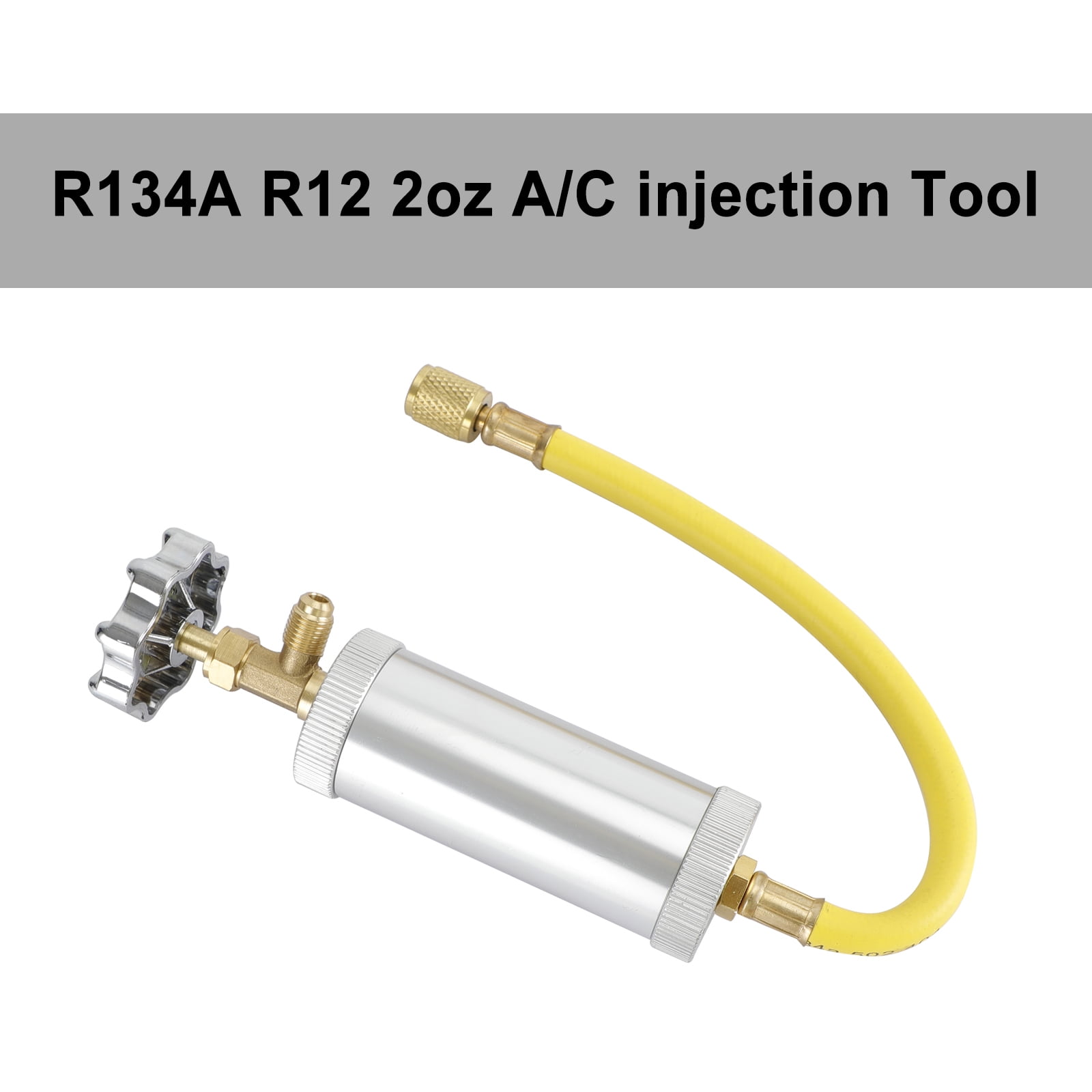 2OZ R134A R12 Hand Turn Pump Oil Injection Oil&Dye Injector Vehicle A/C ...