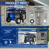 DuroMax XP8500E 8500-Watt 420cc Portable Gas Generator with Electric Start and Wheel Kit ...
